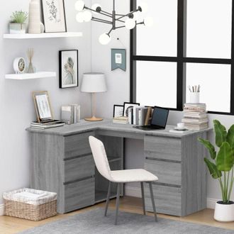 vidaXL Vidaxl - Bureau dangle Sonoma gris 145x100x76 cm Bois ding&eacute;nierie