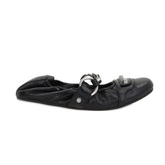 Balenciaga Schwarze Leder Ballerinas - - Shoes - Damen - Schwarzk - 37 EU