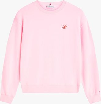 Tommy Hilfiger Sweat droit brod&eacute; en coton m&eacute;lang&eacute;
