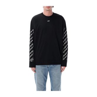 Off-white T-shirt graphique &agrave; manches longues - Homme - Tops - Noir - Taille: XL