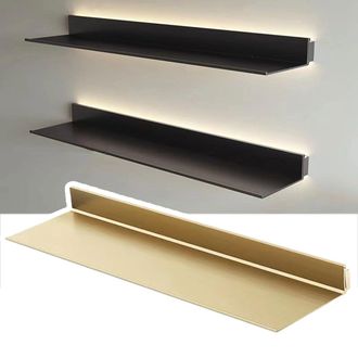 Generic Schweberegal aus Metall zur Wandmontage, Integriertes LED-beleuchtetes Regal mit Metallhalterungen Breites Wandregal for Wohnzimmer, Badezimmer, Schla