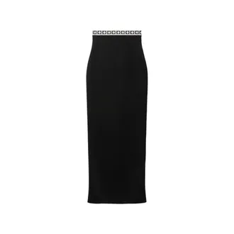 Versace Greca Print Rippstrick Bleistiftrock - - Skirts - Damen - Schwarzk - S