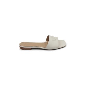 Ralph Lauren Everley Nappa Leder Slide Sandale - - Shoes - Damen - Wei&szlig; - 41 EU