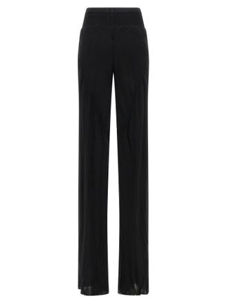 Rick Owens Womens Black Silk Flared Pants