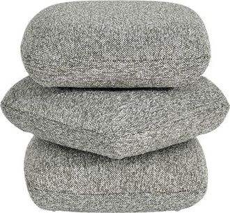 Duhome Tabouret Repose-Pieds Boucl&eacute; Pouf 3 Couches Ottoman Pivotant 44cm Si&egrave;ge Bas pour Chambre Salon Entr&eacute;e, Vert