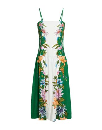 Farm Rio SWEET BLOOM DREAMSCAPE OFF-WHITE MIDI DRESS