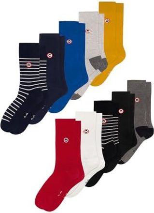 Le Slip Fran&ccedil;ais Lot de 10 chaussettes mi-hautes en coton 100% Made In France