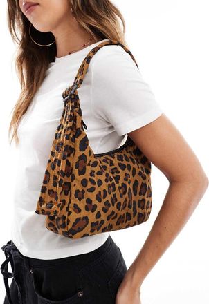 Baggu Mini-sac porté épaule en nylon imprimé léopard-Marron
