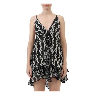 Sabina Mus&aacute;yev Kurzes Kleid mit gepr&auml;gtem Druck - - Dresses - Damen - Schwarzk - S