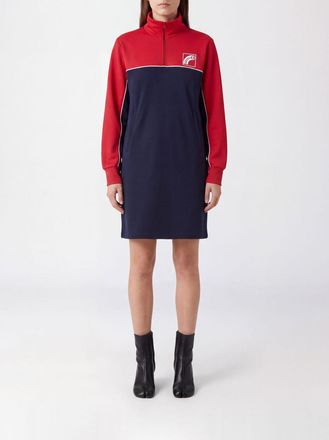 Maison Margiela Sweatshirt-Minikleid aus Jersey mit hohem Kragen und Slogan-Print