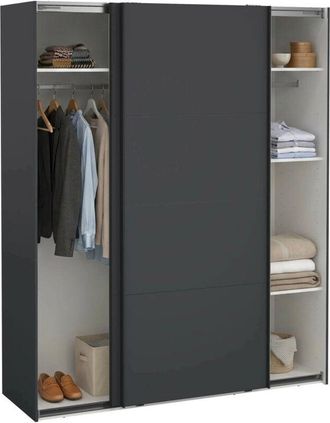 Dmora 2-t&uuml;riger MehrzweckschrankGomer, Multifunktionale M&ouml;bel, Schuhschrank, Besenschrank, 179x65 h220 cm, Grau - Dmora