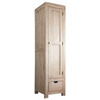 Massivmoebel24 Schrank Akazie 48x60x200 white stone get&uuml;ncht nature white 98