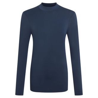 Craghoppers T-Shirt f&uuml;r Damen, Stehkragen, Nosilife, Emblem, Lang&auml;rmlig (Marineblau)