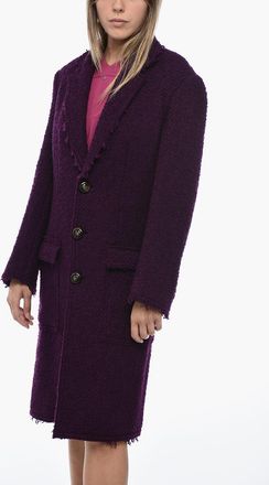 Dsquared2 Boucl&eacute;-Wollmischmantel mit Pattentaschen Dsquared2