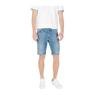Jeckerson Blaue Rei&szlig;verschluss- und Knopfshorts f&uuml;r M&auml;nner - - Shorts - Herren - Blau - W29
