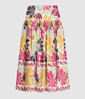 Vanessa Bruno Jupe Elysee Creme Multicolore