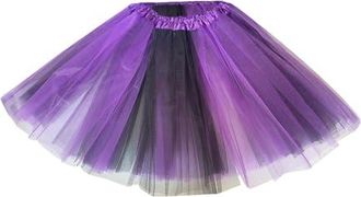Generic Pliss&eacute;e roulettes Jupe Mini Sexy Elegant Soir&eacute;e Multicolore Ballerine Skirt Petticoat en Tulle Taille &Eacute;lastique R&eacute;tro Jupe Tutu Femmes Habiller Soir&eacute;e