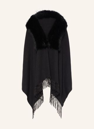 Rino&Pelle Rino & Pelle Cape Wendy Mit Kunstfell schwarz
