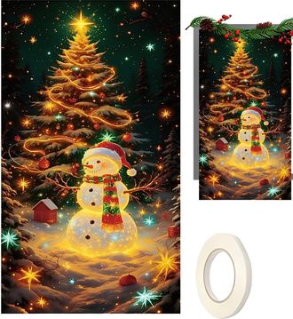 Generic Weihnachts-Haustürabdeckung - Weihnachts-Türbanner, Fluoreszierendes Partyzubehör, Fluoreszierendes Türbanner| Familien-Haustür-bannerFür, Bauernhaus,
