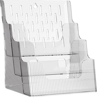 BESPORTBLE Transparenter Prospekthalter A4 aus Robustem Kunststoff Tischst&auml;nder f&uuml;r Dokumente und Zeitschriften &Uuml;bersichtlicher Ablagest&auml;nder f&uuml;r B&uuml;ro und Organi