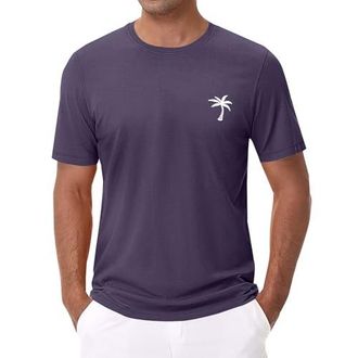 Generic T-shirt &agrave; col rond en coton pour homme, l&eacute;ger, coupe ajust&eacute;e, s&eacute;chage rapide, respirant, grande taille, couleur unie, t-shirt d&eacute;t&eacute; d&eacute;contract&eacute; pour un