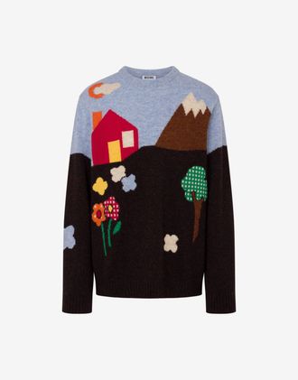 Moschino Pull en laine Shetland Archive - Multicoloured