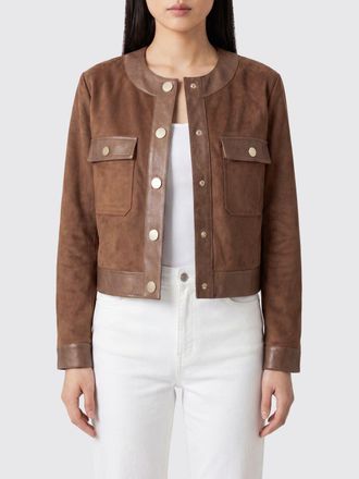 Urban Code Veste courte en faux su&egrave;de avec col rond et ceinture