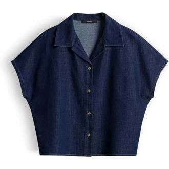 someday Zondra Denimbluse - - Blouses & Shirts - Damen - Blau - XL