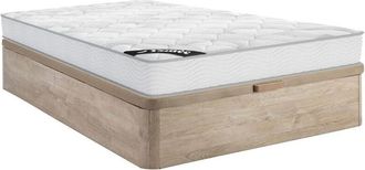 Vente-Unique Vente-unique - Ensemble 140 x 190 cm sommier coffre naturel clair + matelas ressorts ensach&eacute;s &eacute;p.20cm - songe de ysm&eacute;e