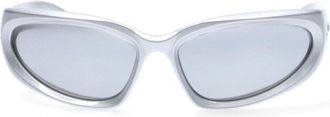 Balenciaga Sonnenbrille mit Logo-Print - Silber