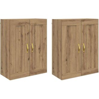 vidaXL vidaXL Meuble mural 2 pcs Ch&ecirc;ne artisanal 69,5 x 34 x 90 cm