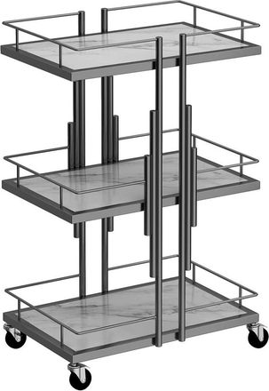 Generic K&uuml;chenwagen, 3-stufiger Rollwagen - platzsparende Aufbewahrungsl&ouml;sung f&uuml;r Salon, Zuhause und Hotel