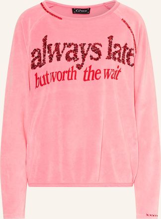 Grace Grace Nickishirt Always Late Mit Pailletten pink