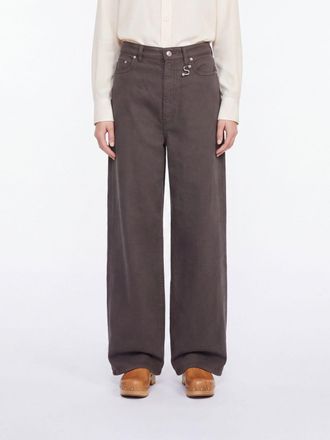 Sportmax Jean large taille mi-haute en denim de coton