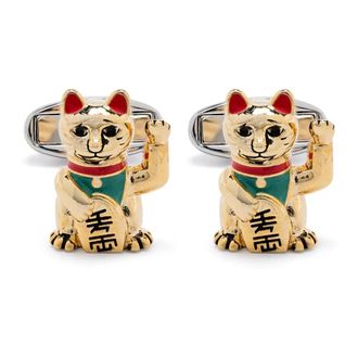Paul Smith Homme, Accessoires, Jaune, Taille: ONE Size Lucky Gold Cat Cufflinks