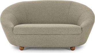 Looks by Wolfgang Joop LOOKS by Wolfgang Joop, Looks IV Designer Sofa, 2 Sitzer mit Kugelfüßen, 178x114x82 cm (BxTxH), 2er Couch in beige-braun-grau