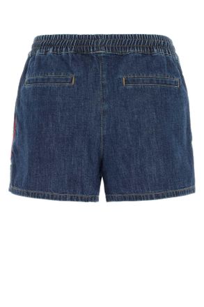 Valentino Garavani Womens Denim Shorts Blue Cotton