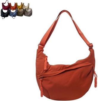 Generic Quantifyn Sac à bandoulière, Quantifyn Sac à bandoulière en nylon pour femme Couleur unie Sac Hobo léger, Orange, standard