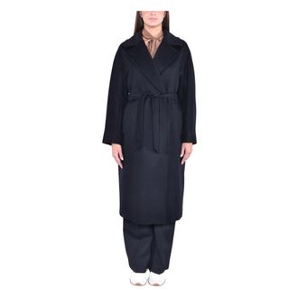 Max Mara Wollmantel mit doppelreihiger Knopfleiste und sartorialen Details - - Coats - Damen - Schwarzk - 4XS