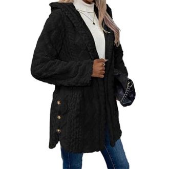 Generic Cardigan &agrave; capuche en jacquard pour femme, manches longues, v&ecirc;tement dext&eacute;rieur en tricot chaud pour lautomne et lhiver, poches pour un usage quotidie