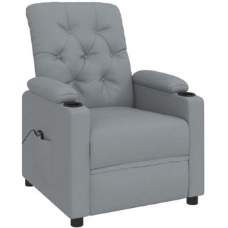 vidaXL Relaxsessel Elektrisch Hellgrau Stoff vidaXL