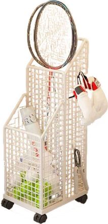 Generic Badmintonschl&auml;gerhalter Mit R&auml;dern, Bodenstehender Tennisschl&auml;ger-Aufbewahrungsst&auml;nder, Yogamatten-Aufbewahrungskorb, 30 Kg Tragf&auml;higkeit for Alle Spo
