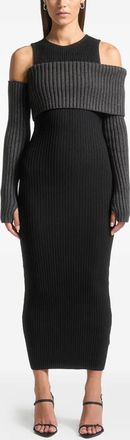 Manière De Voir overlay knitted midi dress - Schwarz