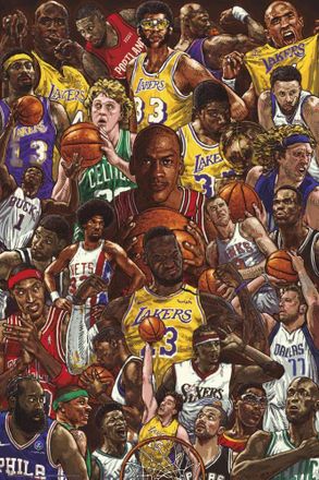 1art1 Basketball Poster Superstars Plakat | Bild 91x61 cm