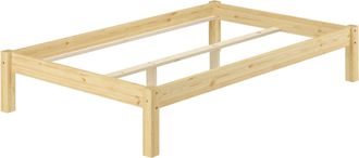 Erst-Holz Bettgestell Kiefer Natur Einzelbett 120x200 Massivholzbettgestell ohne Rollrost 60.35-12 oR