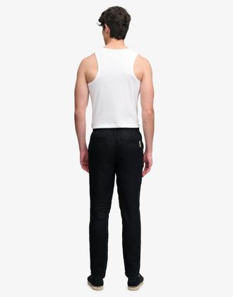 Superdry Merchant - Pantalon en lin - Noir