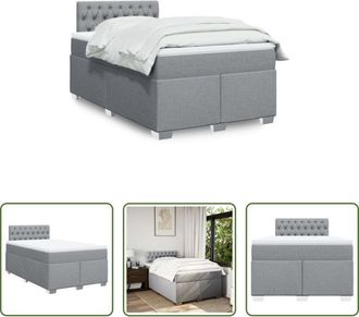 vidaXL vidaXL Taschenfedern - Boxspringbett mit Matratze Hellgrau 120x200 cm Stoff