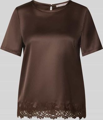 Christian Berg Regular Fit Bluse aus Satin mit Spitzenbesatz