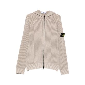 Stone Island Ribbed Zip Hoodie - - Sweatshirts & Hoodies - Herren - Beige - XL