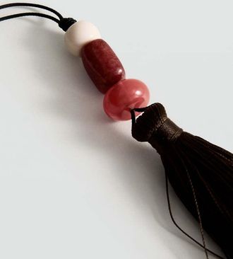 Mango Collier perles franges marron - Femme - Taille unique - MANGO